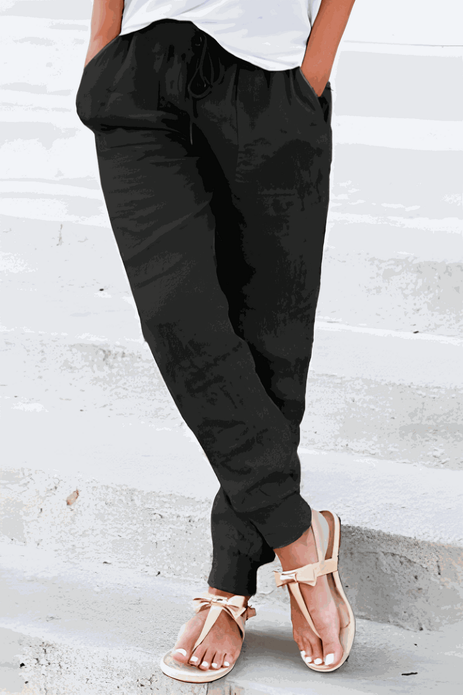 Relaxed Chic Elastic Ankles Pants – North