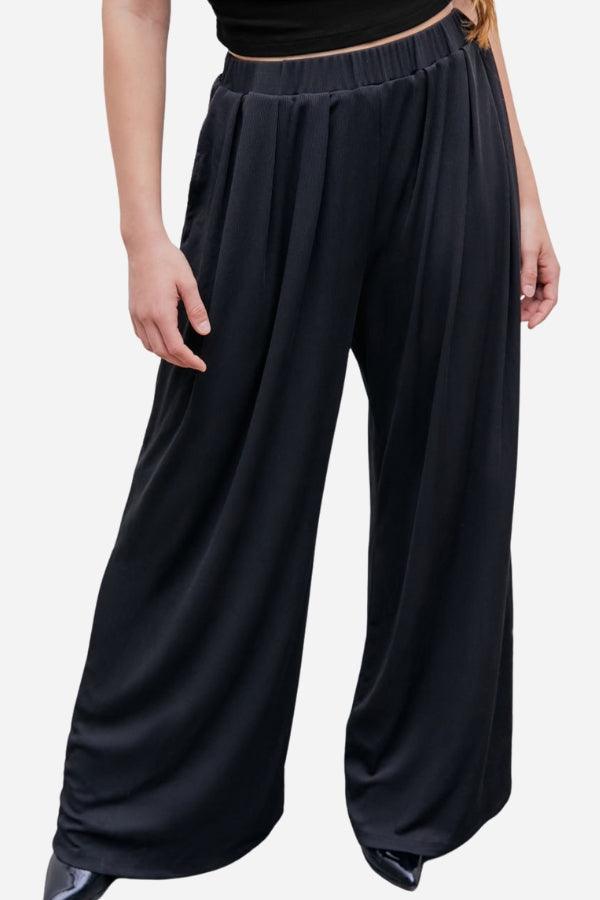 Stretchy Wide-Leg Pants | Women's Linen Clothing– North