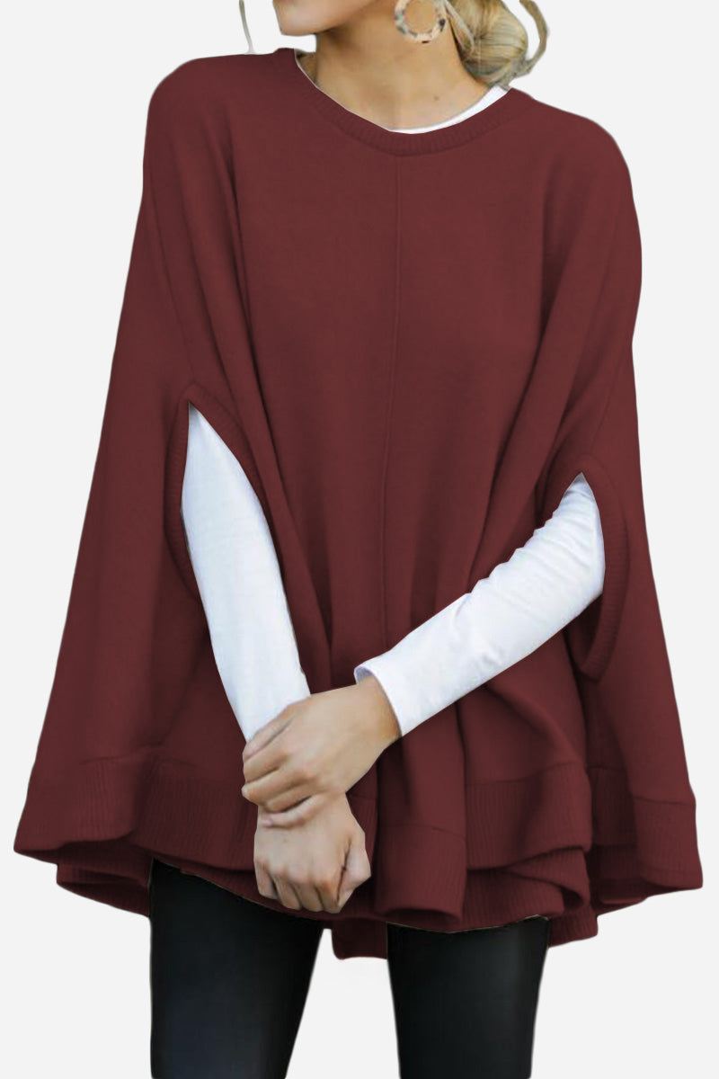 Elegant Poncho Pullover | Women's Linen Clothing– North