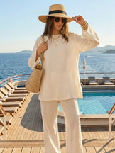 Everyday Fashion Loose Fit Two-Piece Matching Set | Women's Linen ...