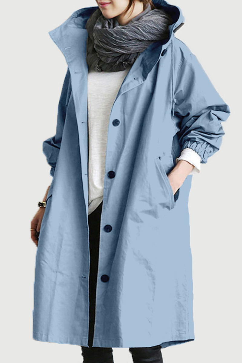 Water Resistant Oversized Hooded Windbreaker Rain Jacket - North