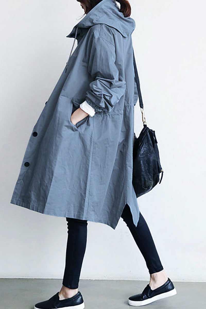 Water Resistant Oversized Hooded Windbreaker Rain Jacket - North