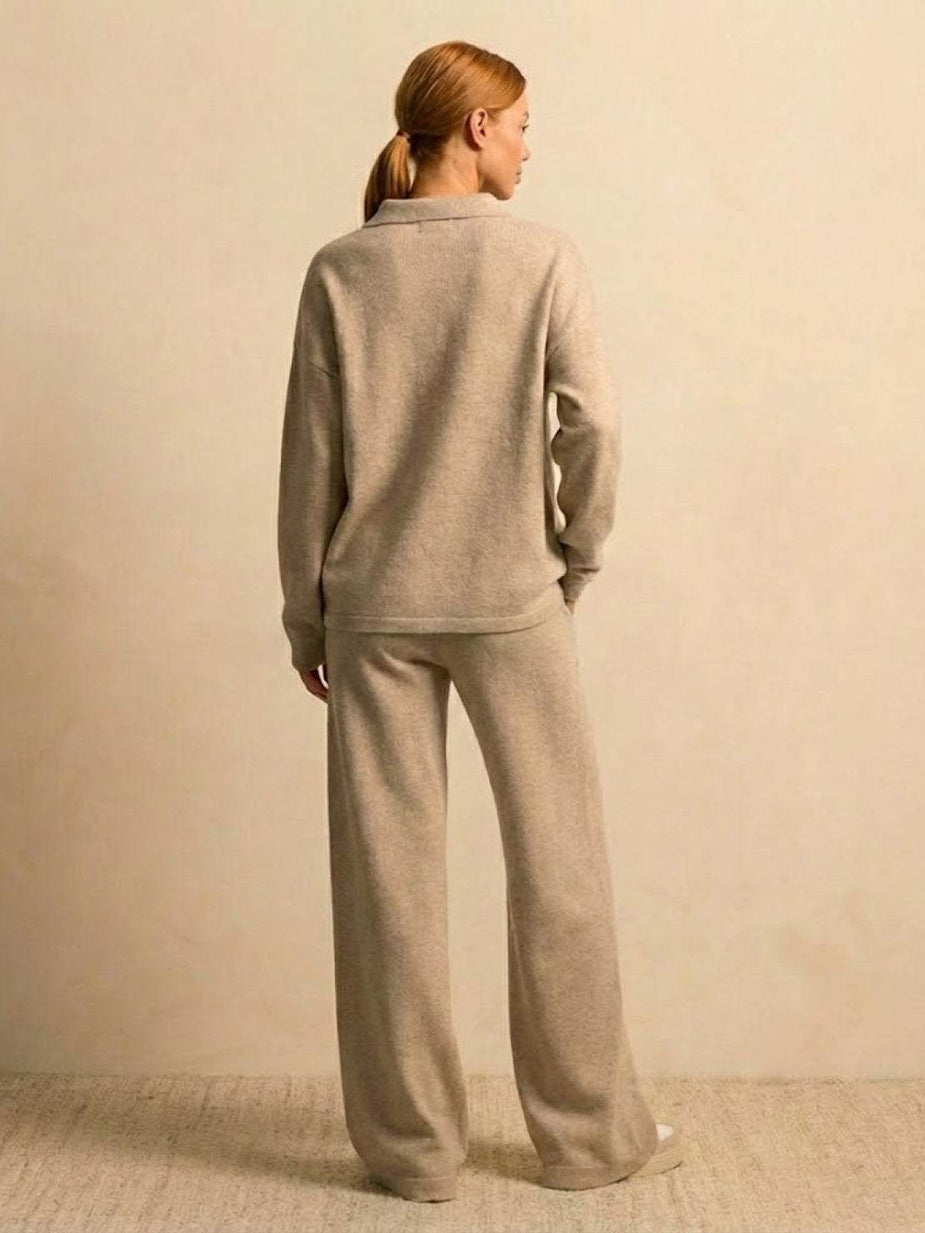 Plush & Preppy Camel Two-Piece Set | Women's Linen Clothing– North